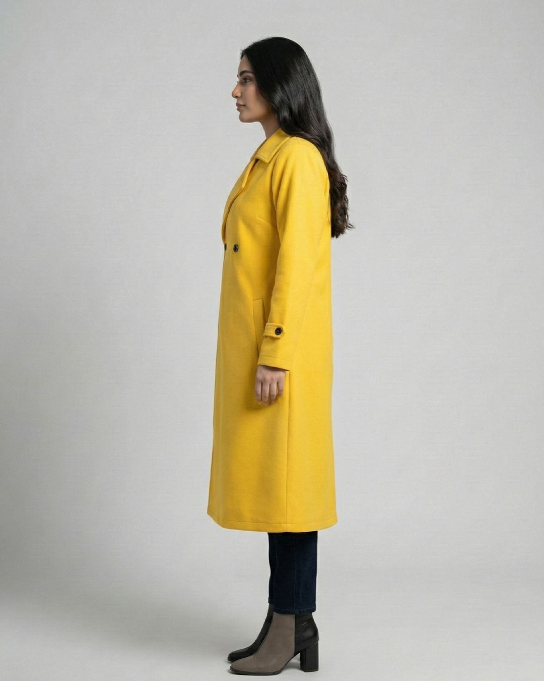 Women’s Mustard Yellow Long Fleece Winter Coat – BBG FASHION CLOTHING STORE