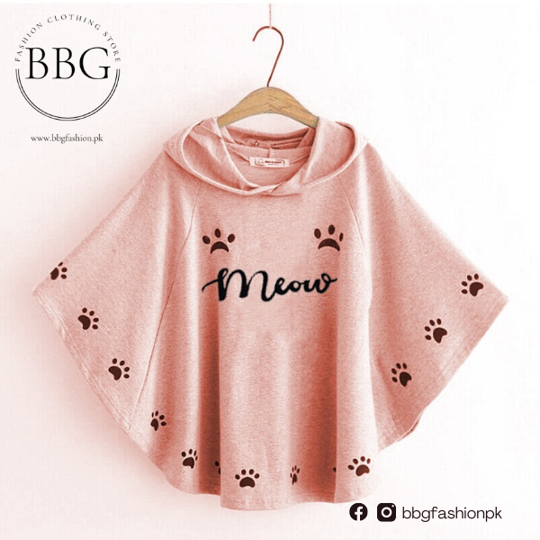Blue Meow Printed Hood Cape – BBG FASHION CLOTHING STORE